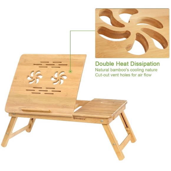 Accents | Natural Bamboo Laptop Desk Serving Bed Tray | Poshmark